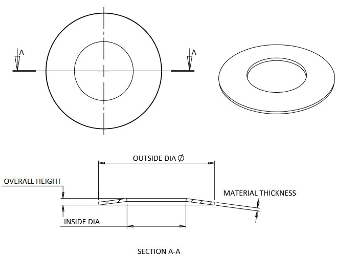 不锈钢碟形弹簧-零部件CAD